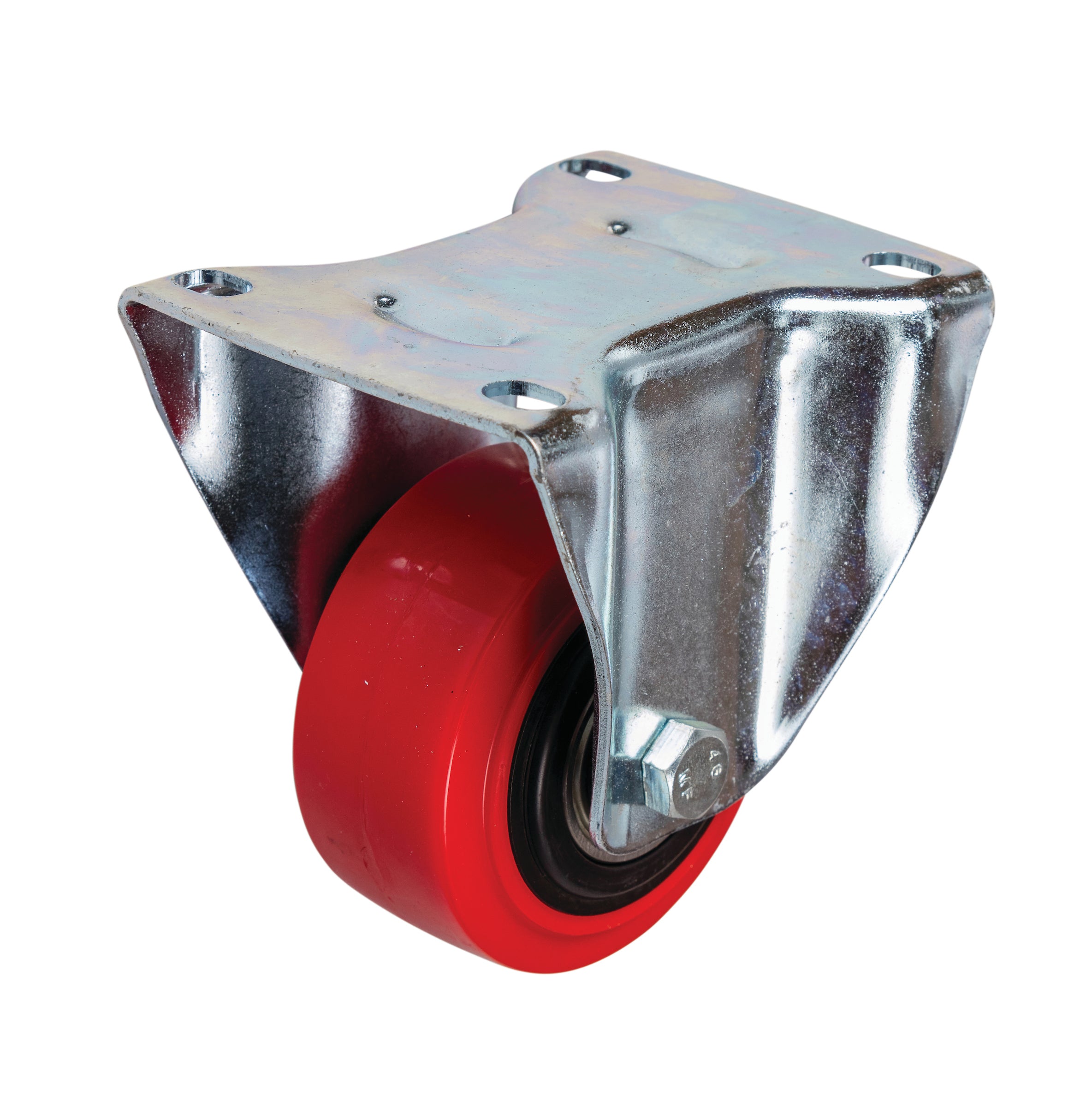 MHU - Fixed 100mm Red Urethane Castor – Wheelco