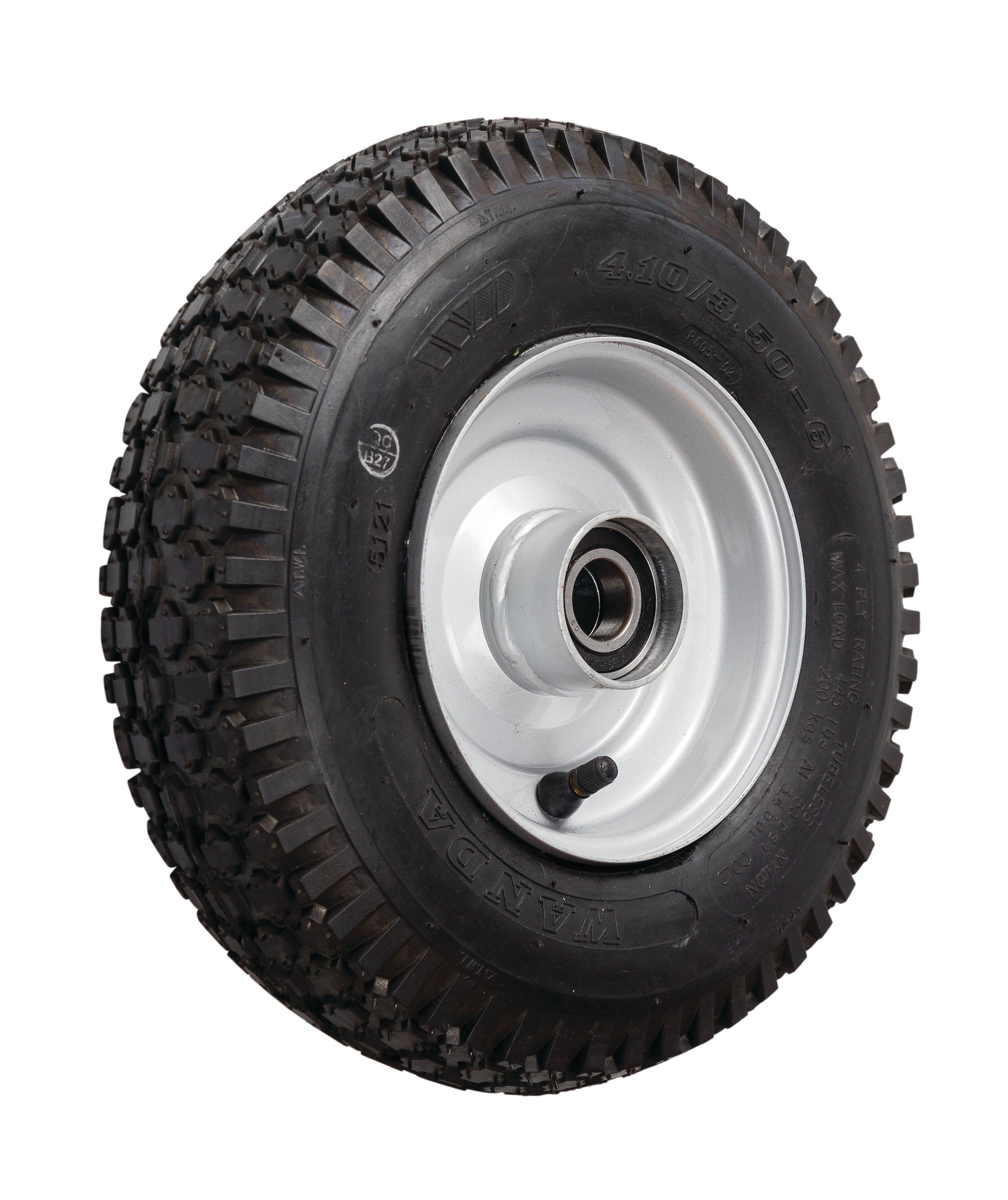 6 inch Steel Rim 410/350x6 Diamond Tread Tyre High Speed Sealed Bearin ...