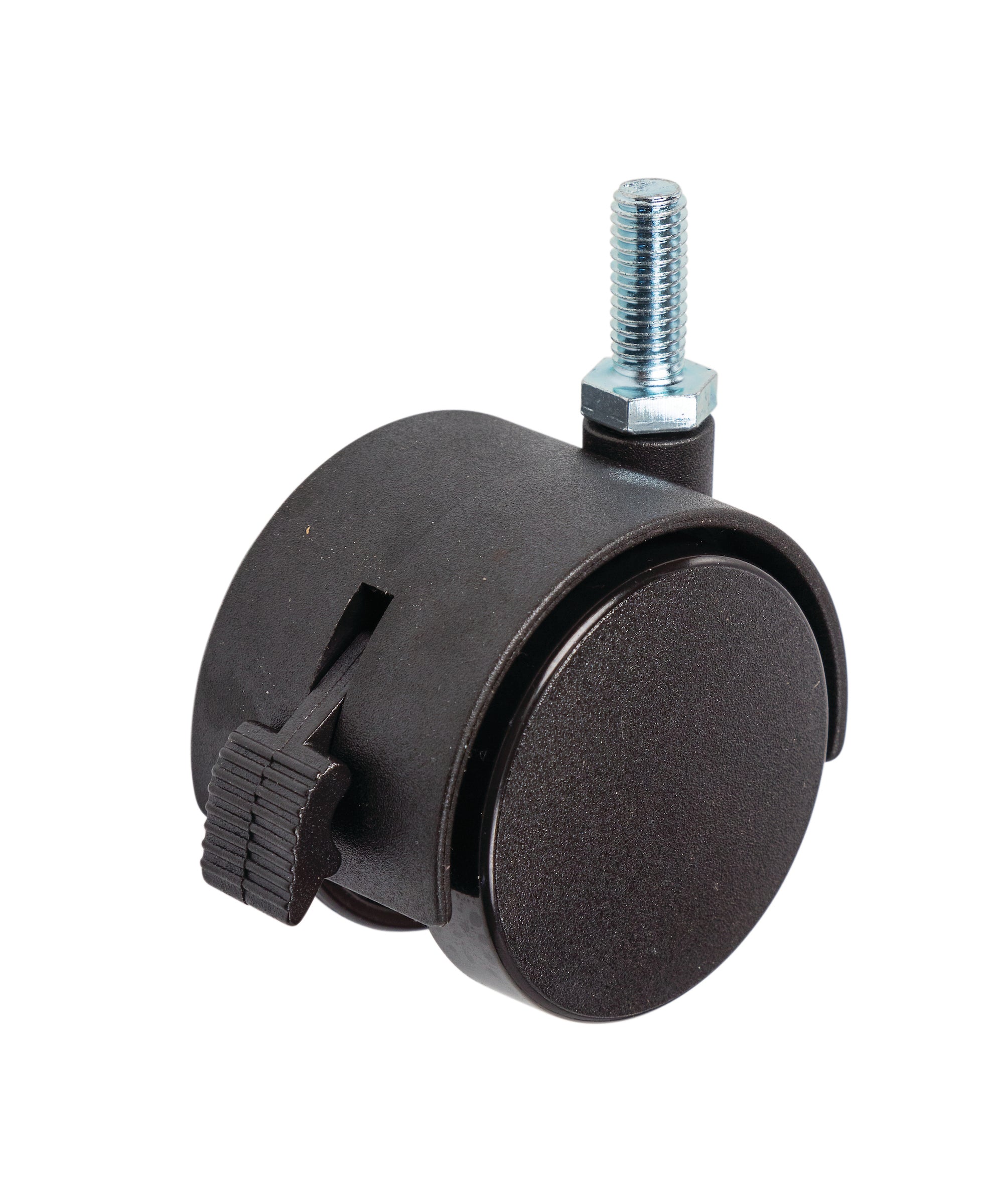 50mm Twin Wheel Nylon Castor - M8 Thread Fitting - With Brake – Wheelco