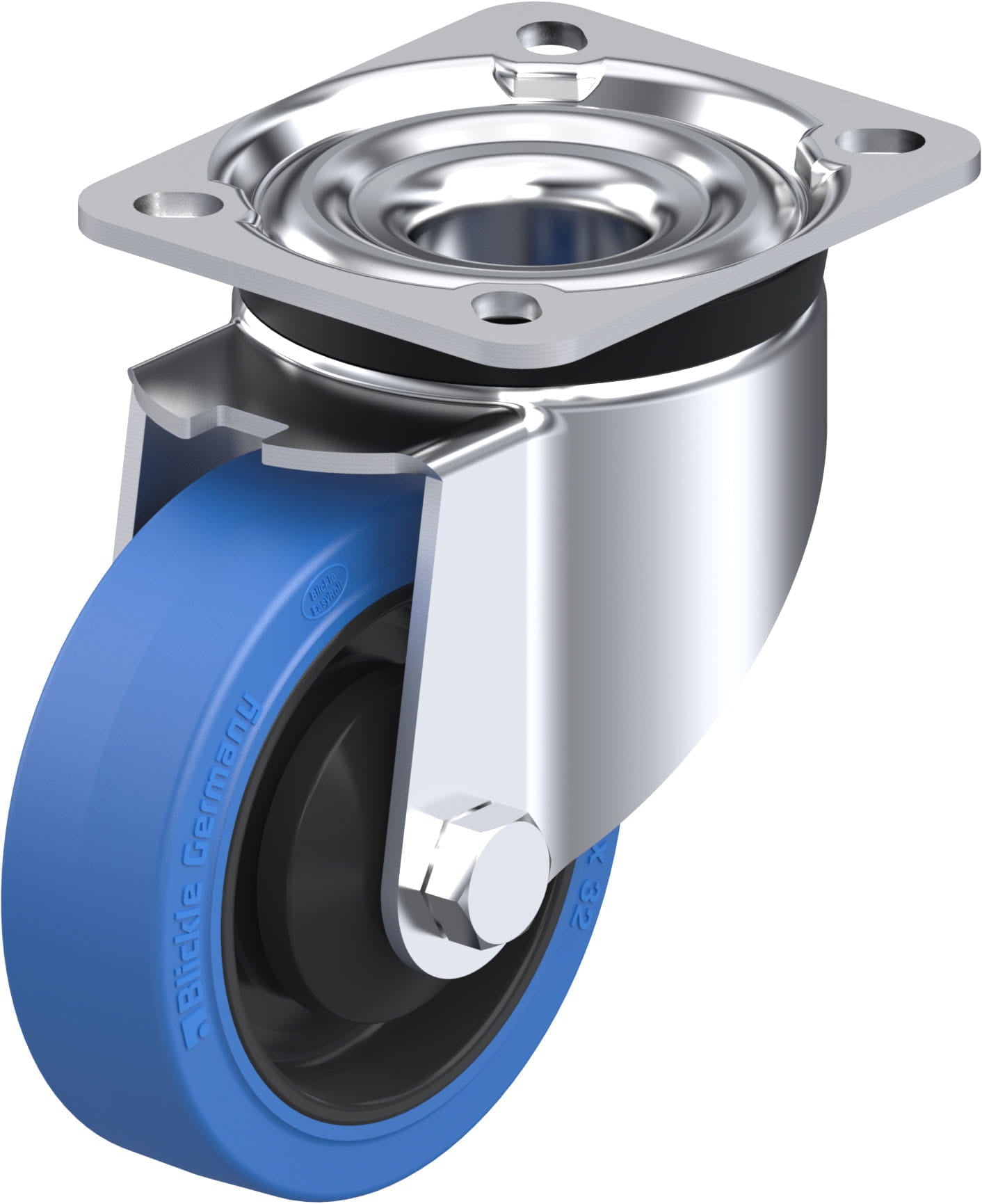 100mm Elastic Rubber Castor - Swivel Plate - 200kg Capacity – Wheelco