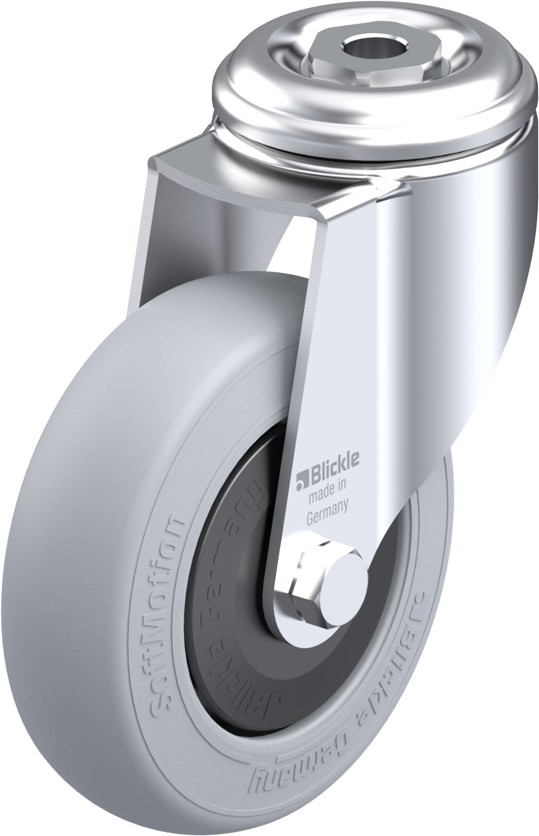 WCSM - Bolt Hole 100mm Soft Motion Elastic Rubber Castor – Wheelco