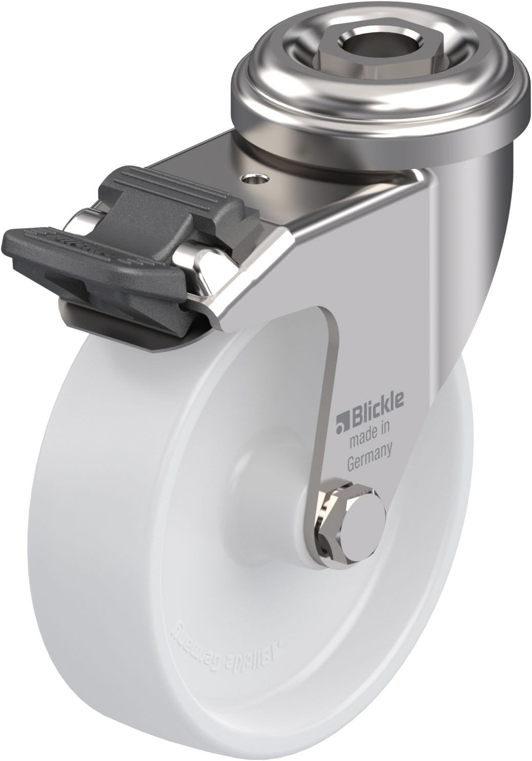 BSN - Bolt Hole 75mm Nylon Castor - Stainless Steel – Wheelco