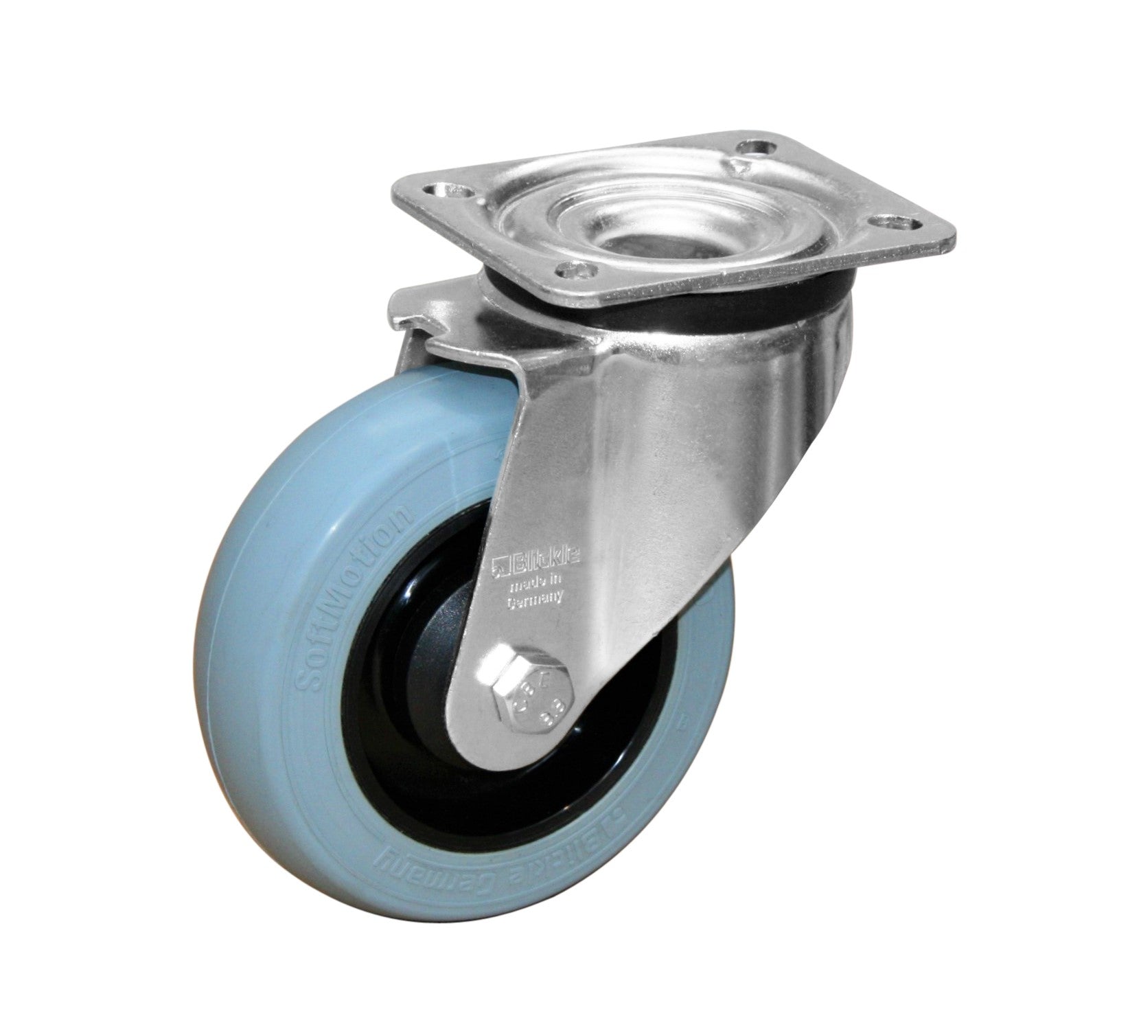 LKSM - Swivel Plate 100mm Soft Motion Elastic Rubber Castor – Wheelco