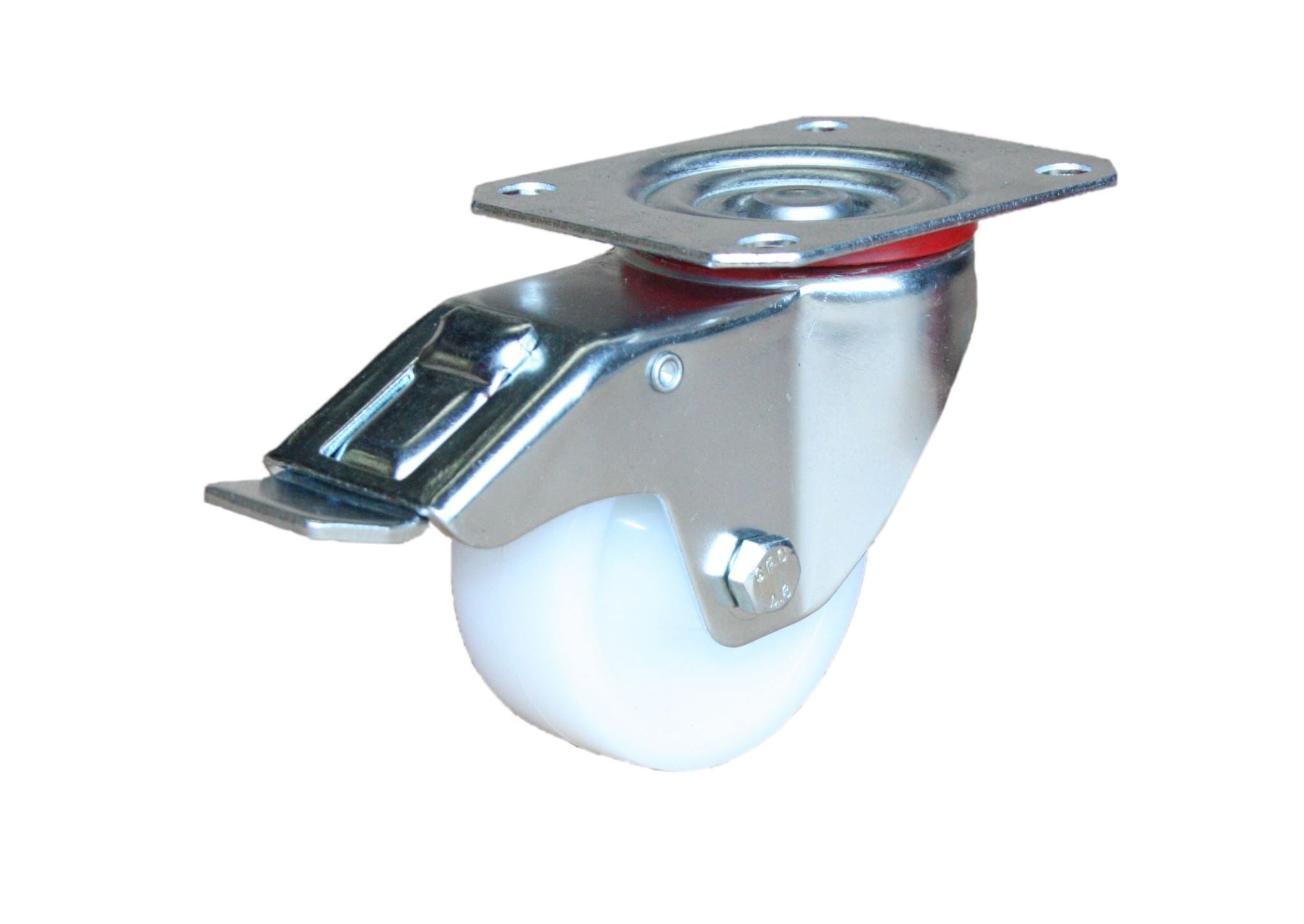 100mm Nylon Castor - Swivel Plate & Brake - 120kg Capacity – Wheelco