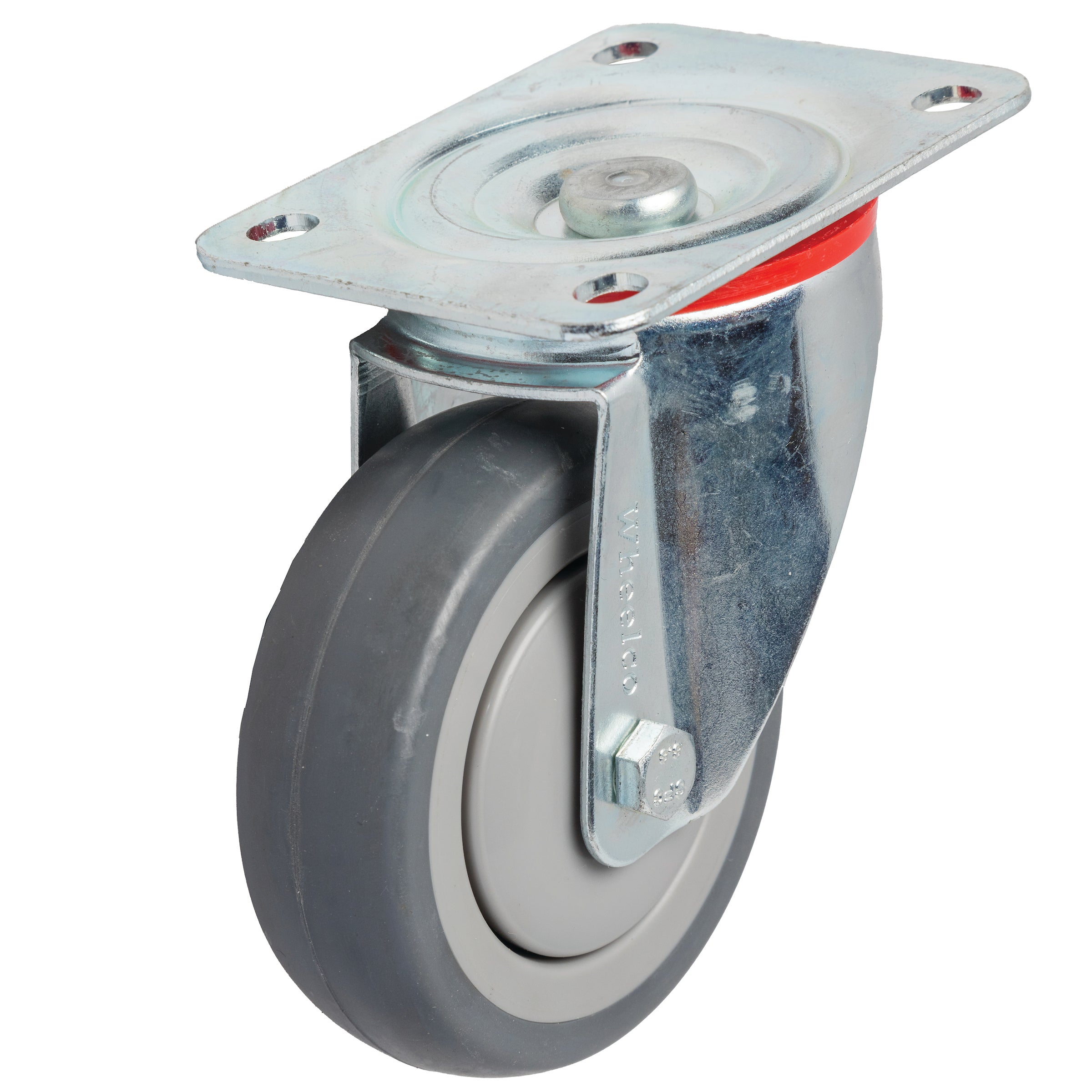 100mm Rubber Castor - Swivel Plate - 120kg Capacity – Wheelco