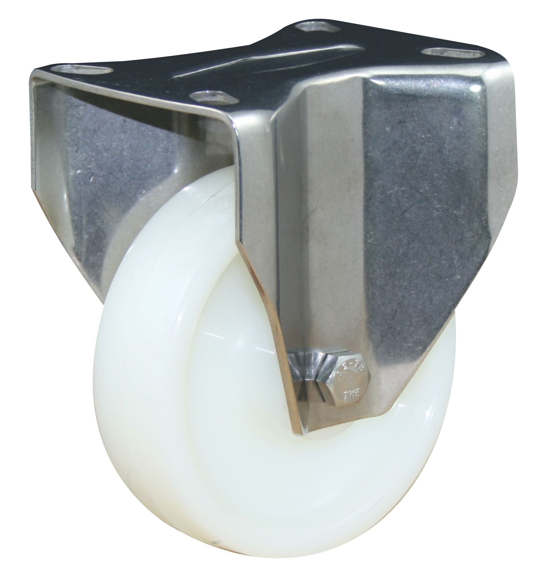 80mm Nylon Castor - Fixed Plate - 150kg - Stainless Steel – Wheelco