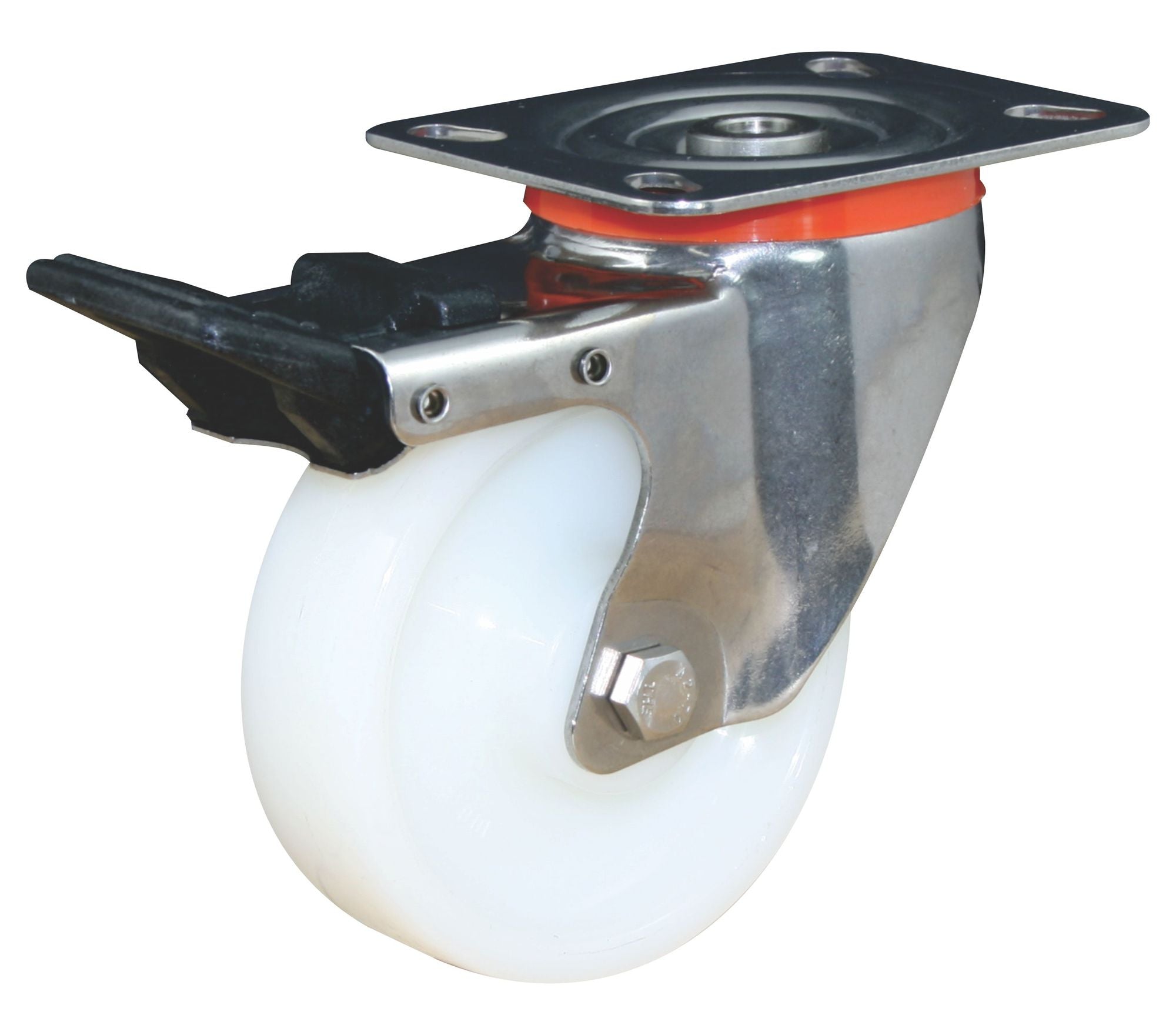 MSN - Swivel Plate & Brake 125mm Nylon Castor - Stainless Steel – Wheelco