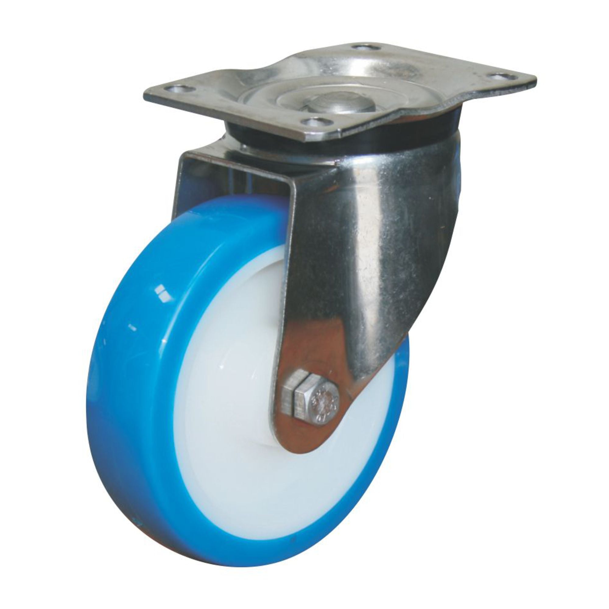 150mm Urethane Castor - Swivel Plate - 400kg - Stainless Steel – Wheelco