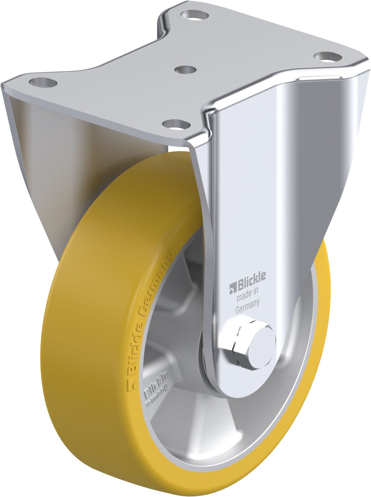 150mm Urethane Castor - Fixed Plate - 500kg Capacity – Wheelco