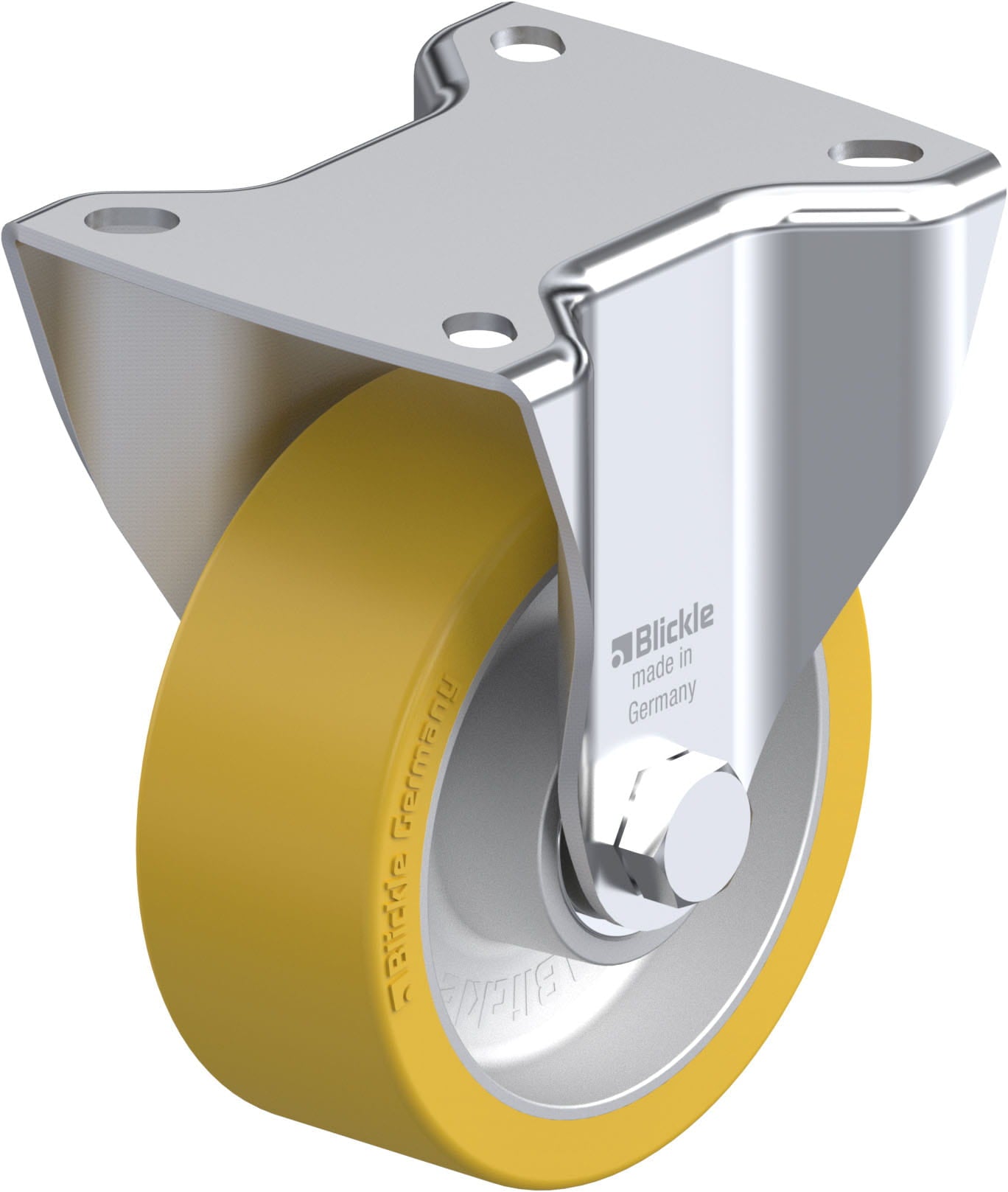 100mm Urethane Castor - Fixed Plate - 350kg Capacity – Wheelco