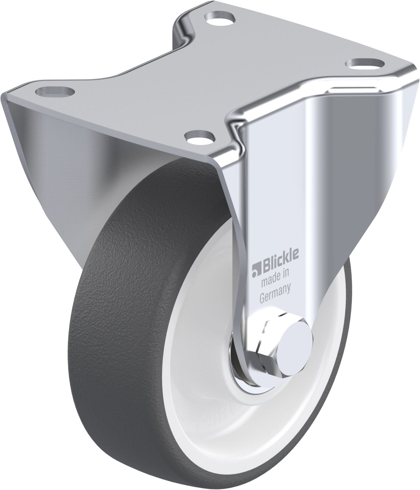 100mm Urethane Castor - Fixed Plate - 300kg Capacity – Wheelco