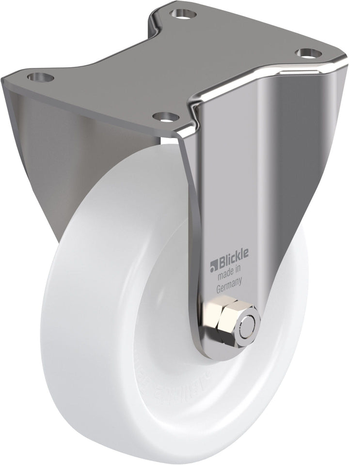 150mm Nylon Castor - Fixed Plate - 800kg - HD Stainless Steel – Wheelco