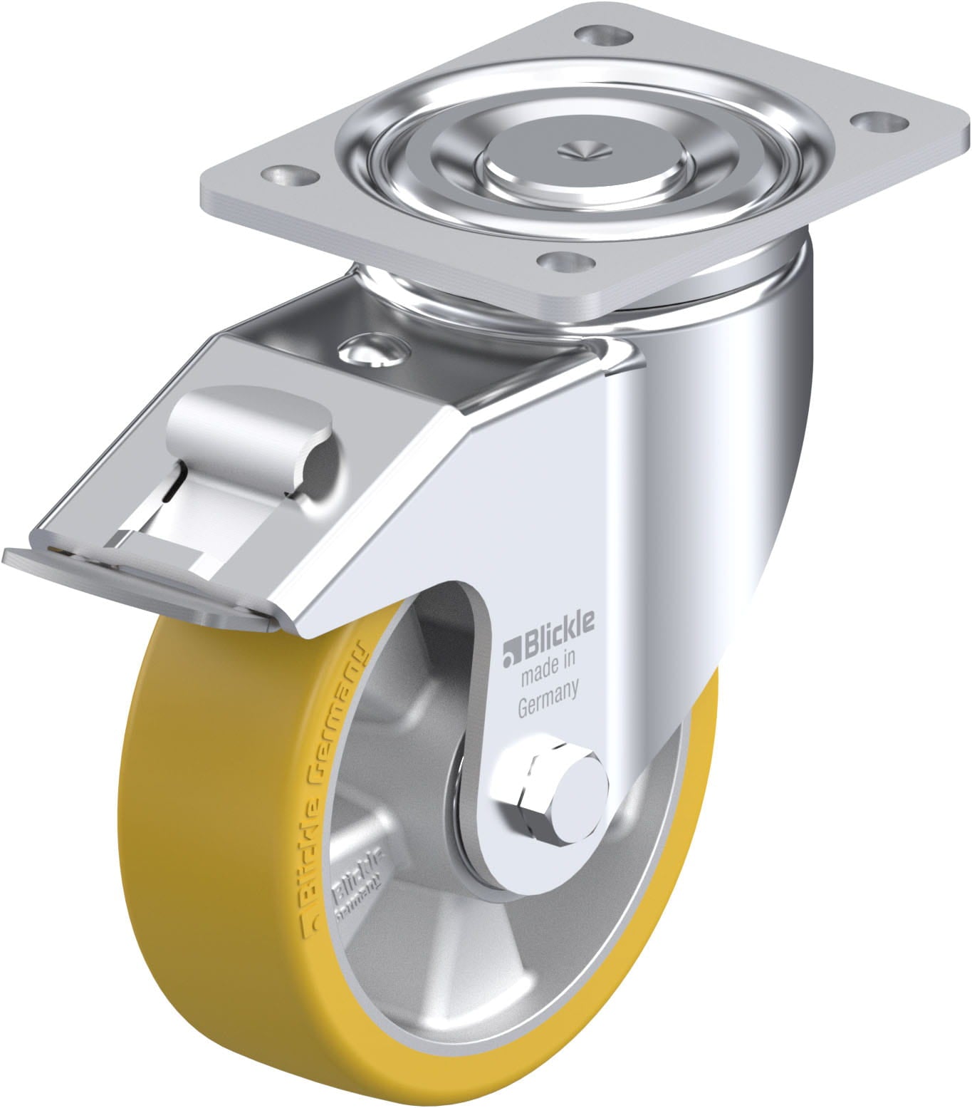 150mm Urethane Castor - Swivel Plate & Brake - 500kg Capacity – Wheelco