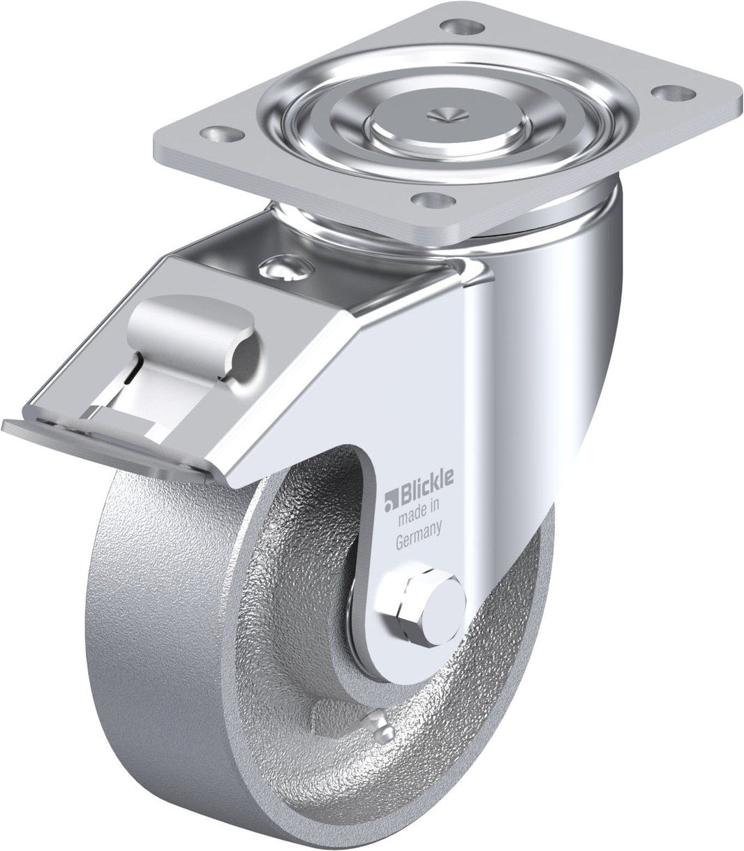 MXI - Swivel & Brake 150mm Cast Iron Castor – Wheelco