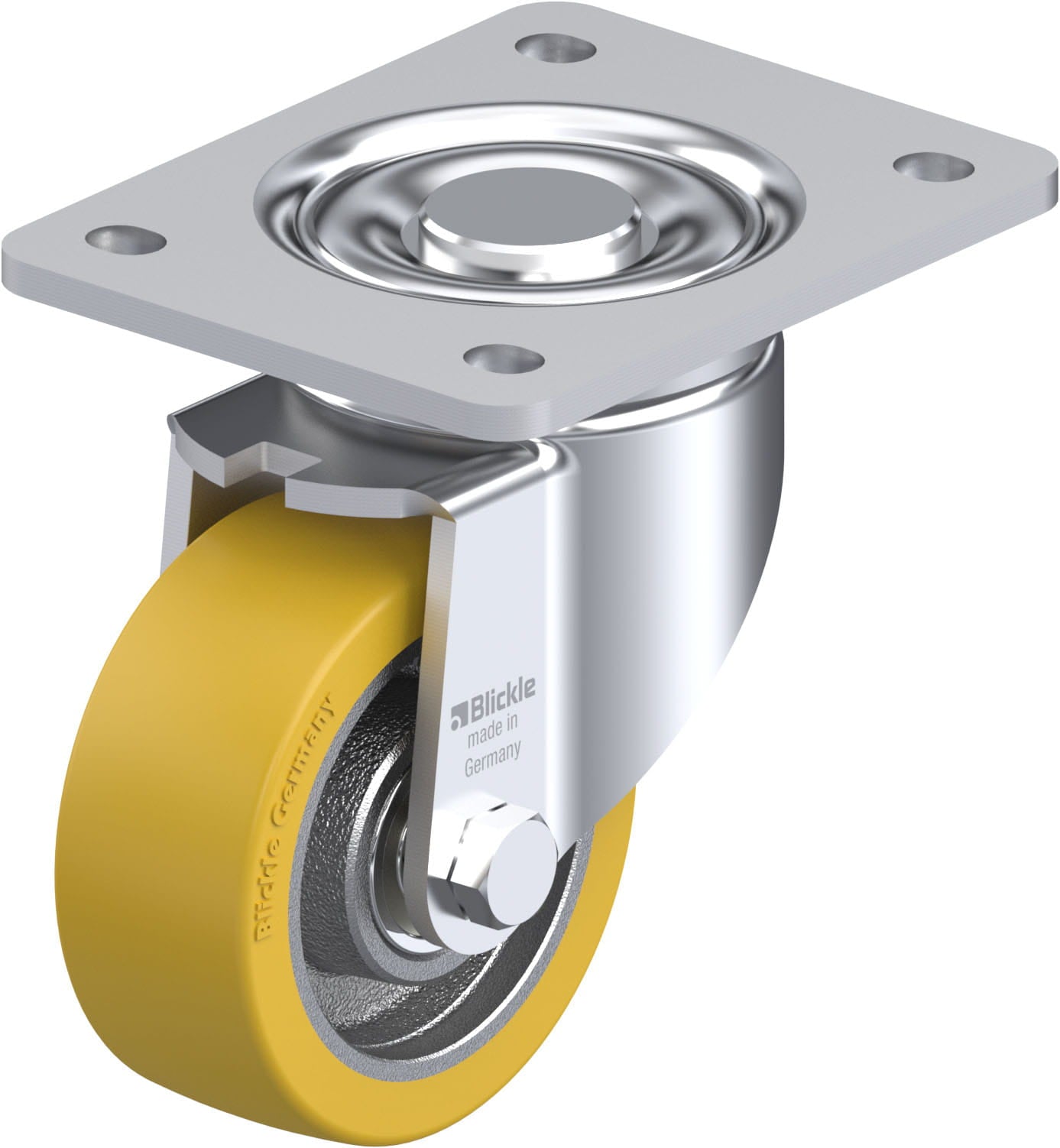 MXU - Swivel Plate 100mm Urethane & Cast Iron Hub Castor – Wheelco