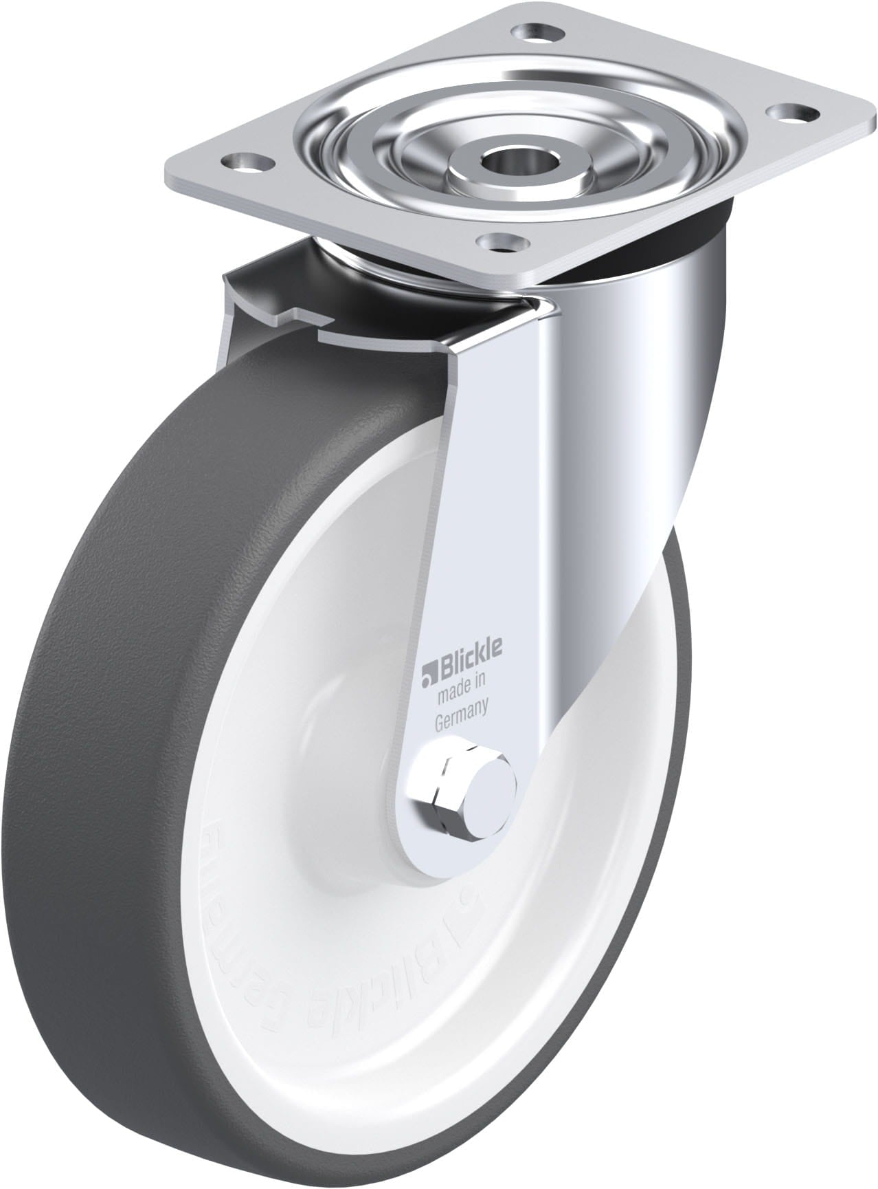 200mm Urethane Castor - Swivel Plate - 400kg Capacity – Wheelco